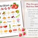 Nutrition Health BINGO Game, Healthy Eating Patient Education, Learning ...