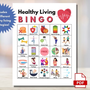 Healthy Living BINGO Game, Health Habits Printable Game, 40 Game Cards ...