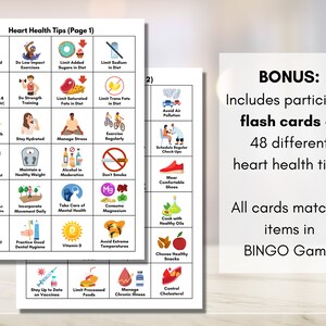 Heart Health BINGO Game, Cardiac Bingo, Health Games, Heart Disease ...