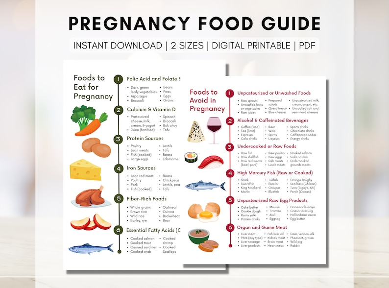 Pregnancy Food Guide, Pregnancy Nutrition List, Recommended Foods ...