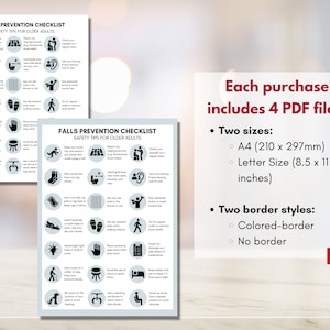 Falls Prevention Checklist, Falls Injury Tip Sheet, Seniors Health ...