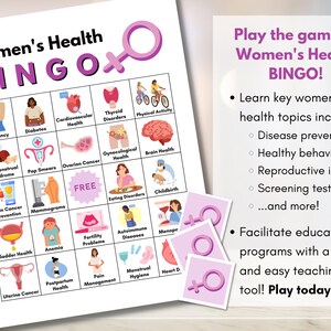 Women's Health BINGO Game, Nursing Bingo, Patient Education, Workshop ...