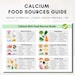 Calcium Food Guide, Calcium Food Sources, Grocery List for Calcium ...