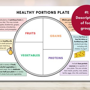 Nutrition Plate, Healthy Portions Plate, Visual Eating Guide, Learning ...