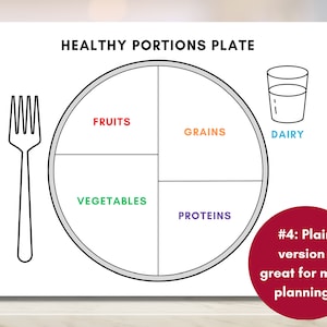 Nutrition Plate, Healthy Portions Plate, Visual Eating Guide, Learning ...
