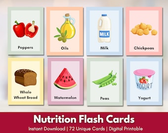 Nutrition Flash Cards - Etsy