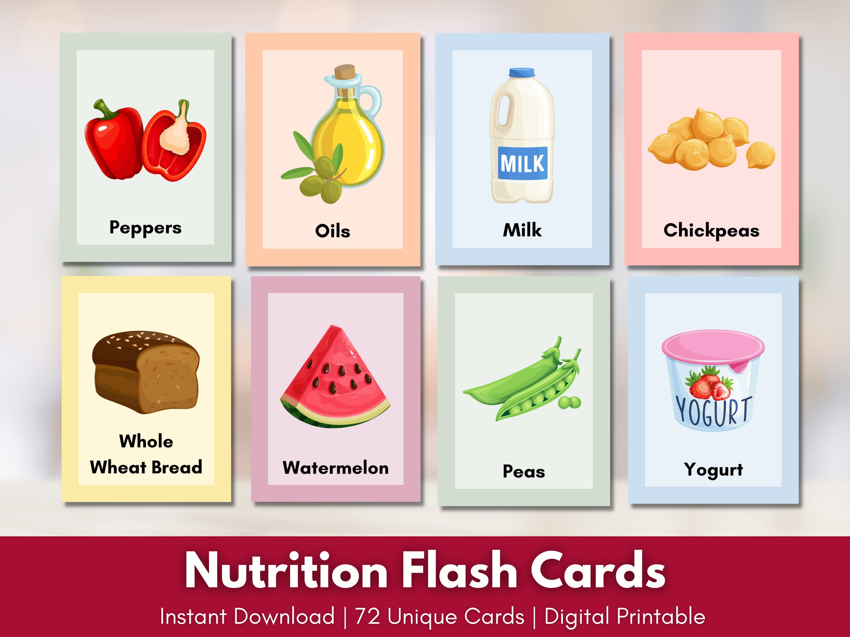Nutrition Flash Cards Healthy Eating Meal Planning digital - Etsy Australia