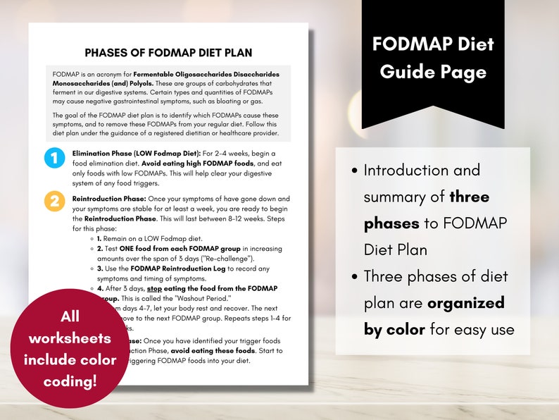 FODMAP Diet Bundle, FODMAP Elimination Reintroduction Planner, 10 ...