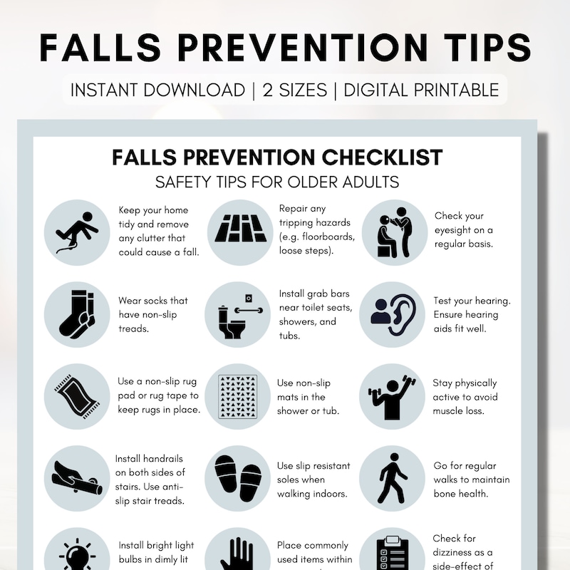 Fall Prevention Poster - Etsy
