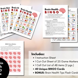 Health BINGO Game Bundle, Includes 4 Games: Brain Health, Heart Health ...
