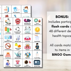 Dental BINGO Game, Oral Hygiene Bingo, Health Games, Patient Education ...