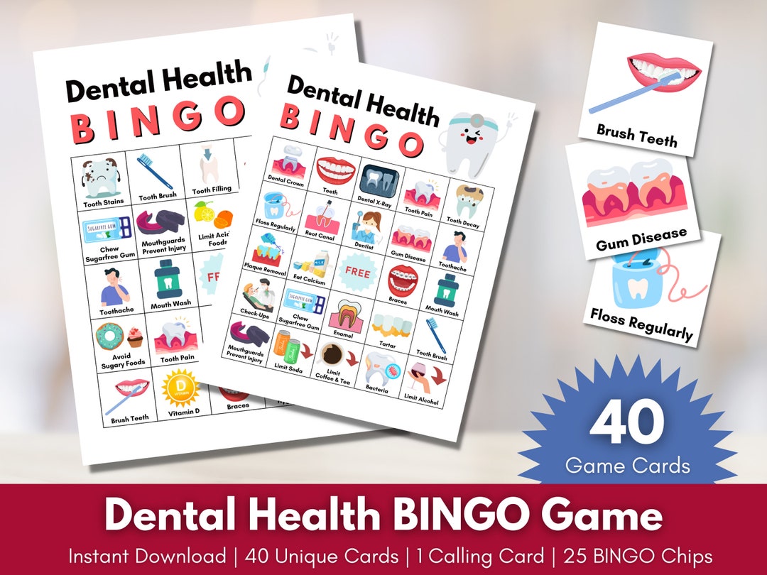 Dental BINGO Game Oral Hygiene Bingo Health Games Patient - Etsy