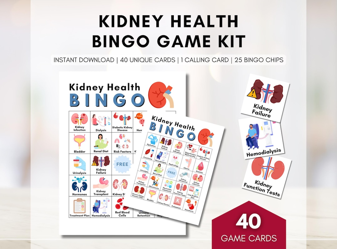 Kidney Health BINGO Game, Renal Health Games, Patient Education ...