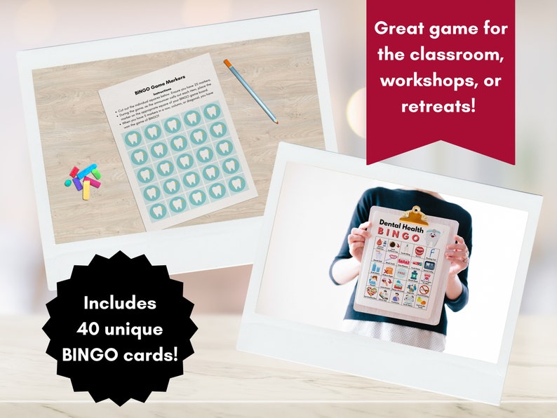 Dental BINGO Game, Oral Hygiene Bingo, Health Games, Patient Education ...