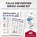 Falls Prevention BINGO Game, Falls Injury Prevention Strategy, Seniors Wellness Game ...