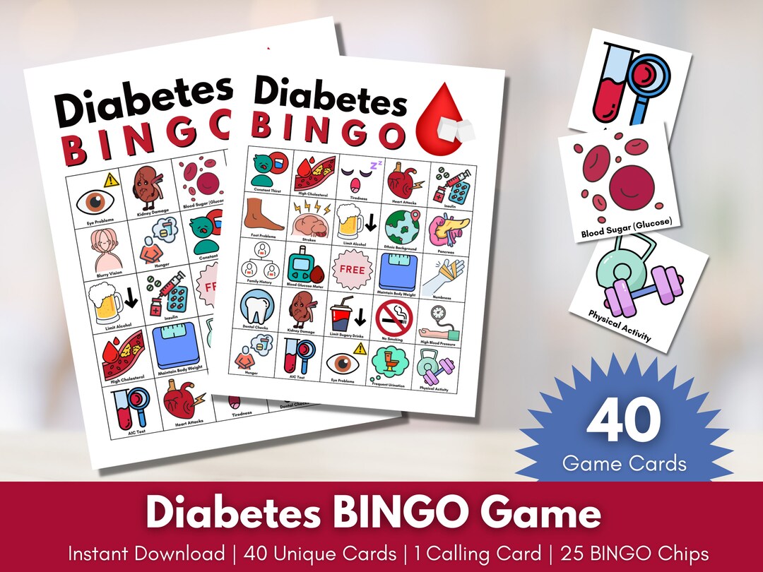 Diabetes BINGO Card Game 40 Game Boards Type 2 Diabetes Etsy diabetes-bingo-card-game-40-game-boards-type-2-diabetes-etsy