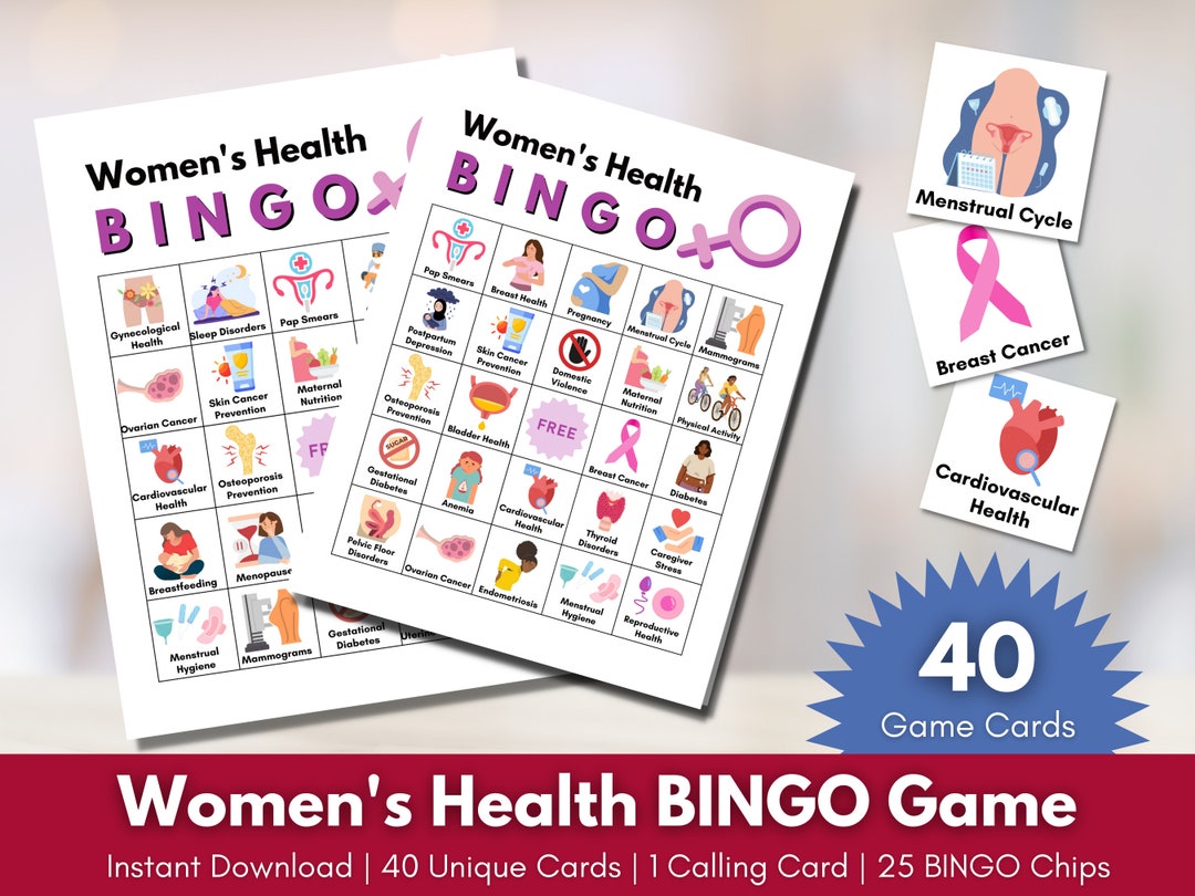 Women's Health BINGO Game Nursing Bingo Patient - Etsy