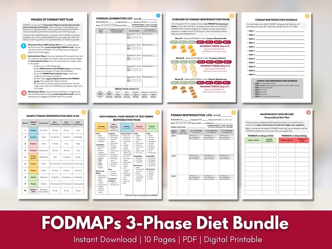 FODMAP Diet Bundle FODMAP Elimination Reintroduction Planner - Etsy