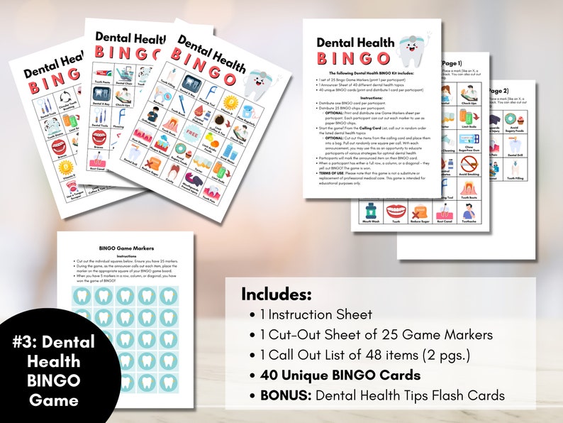 Health BINGO Game Bundle, Includes 4 Games: Brain Health, Heart Health ...
