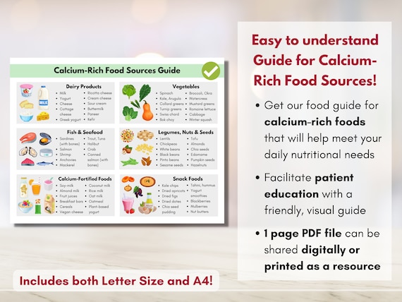 Calcium Rich Foods Chart