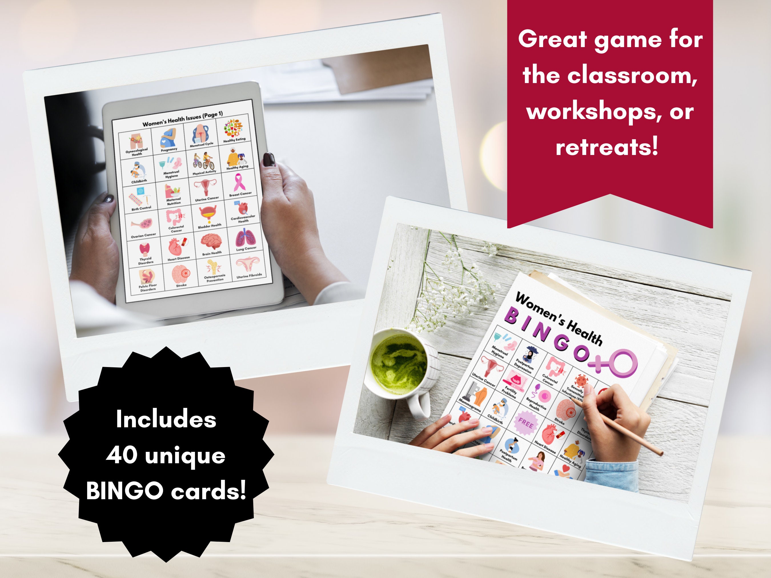 Women's Health BINGO Game, Nursing Bingo, Patient Education, Workshop ...