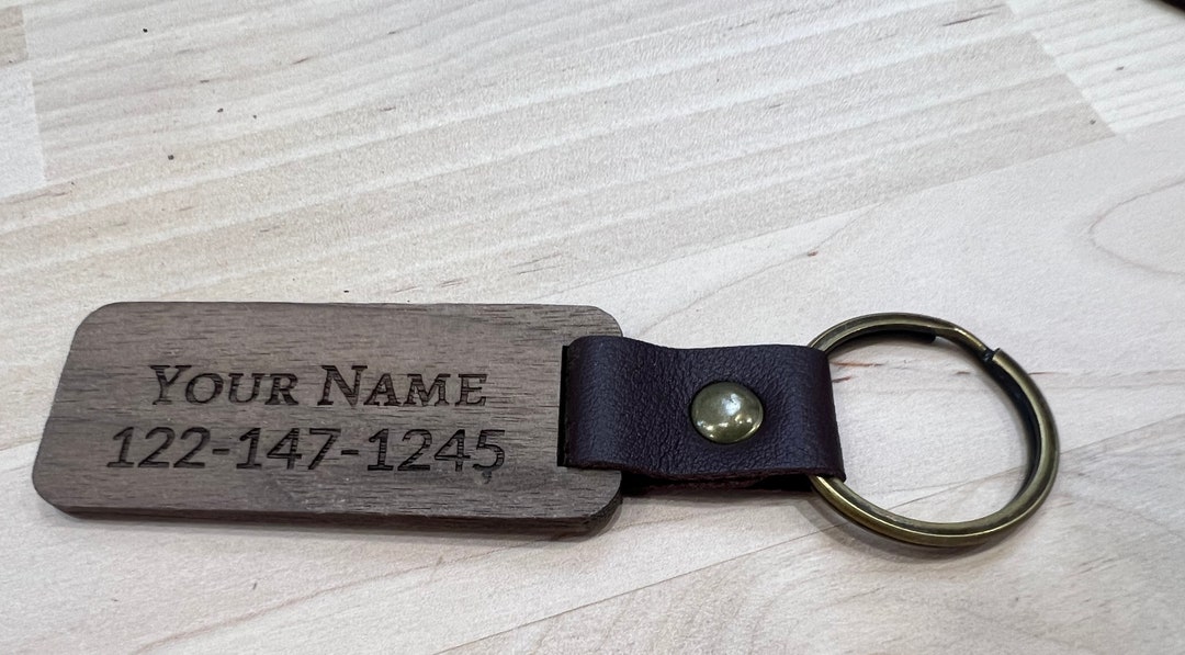 Custom Engraved Wooden Luggage Tag Keychain - Personalized Travel ...