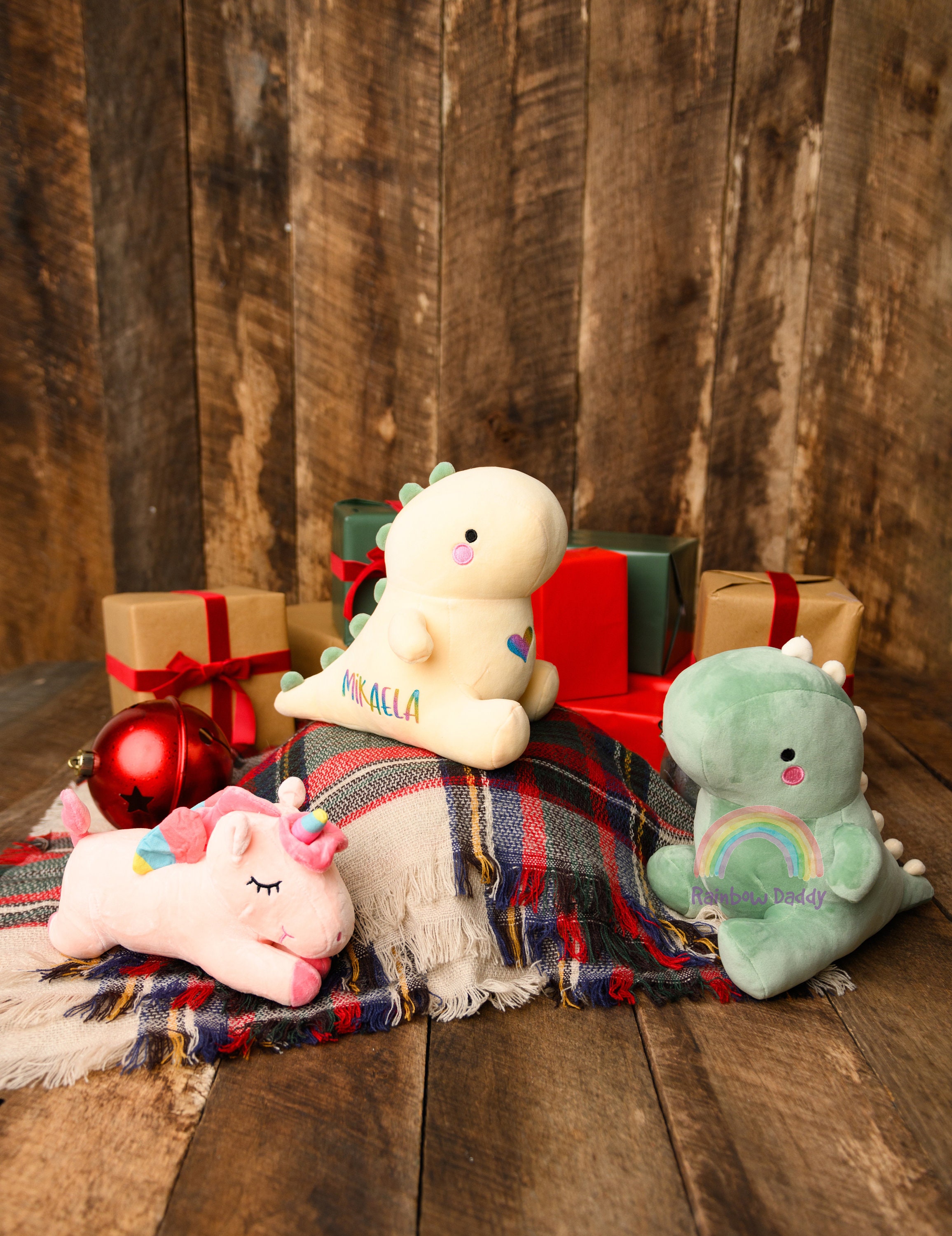 Yellow Personalized Dinosaur Plush With Bonus Gift, Dinosaur Stuffed ...