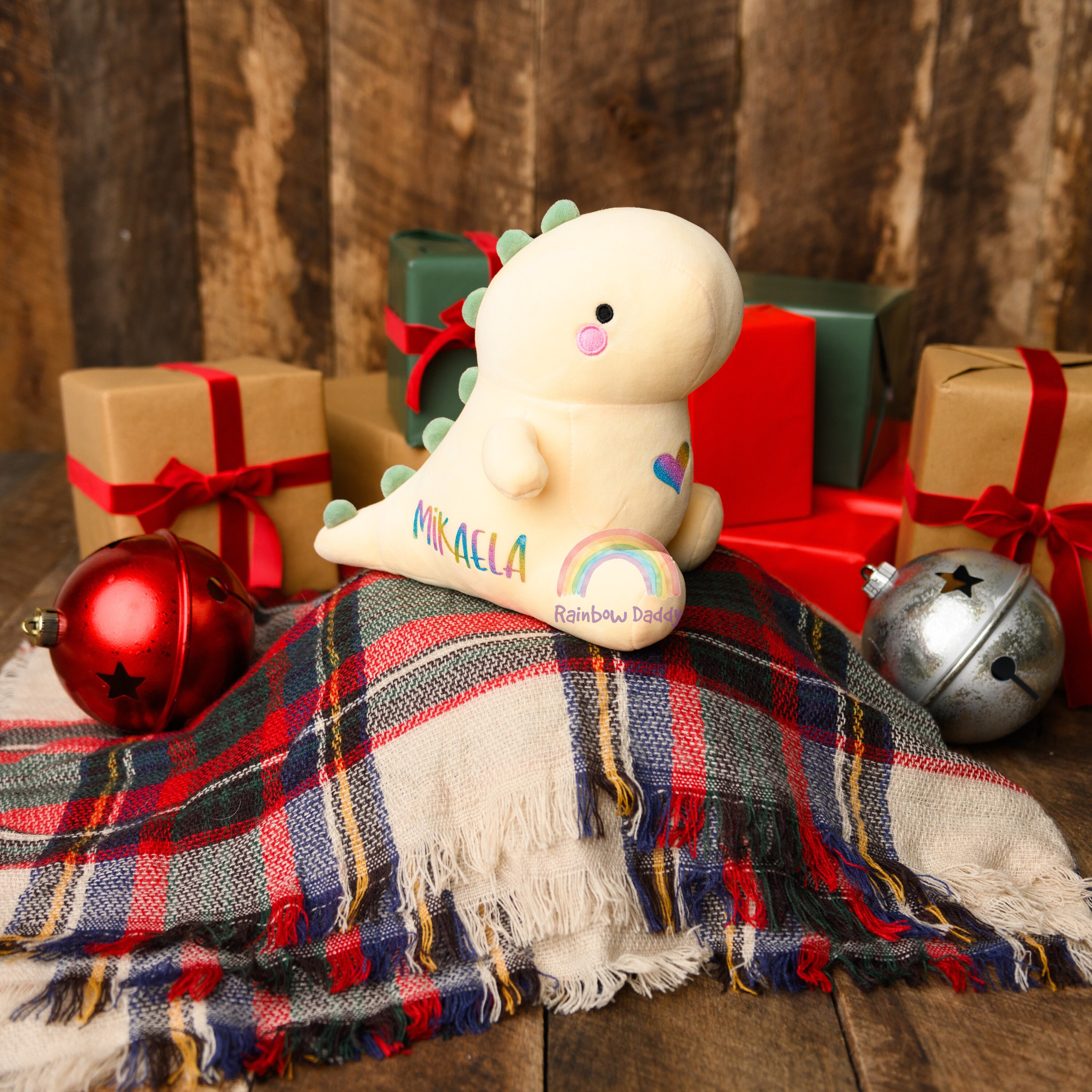 Yellow Personalized Dinosaur Plush With Bonus Gift, Dinosaur Stuffed ...