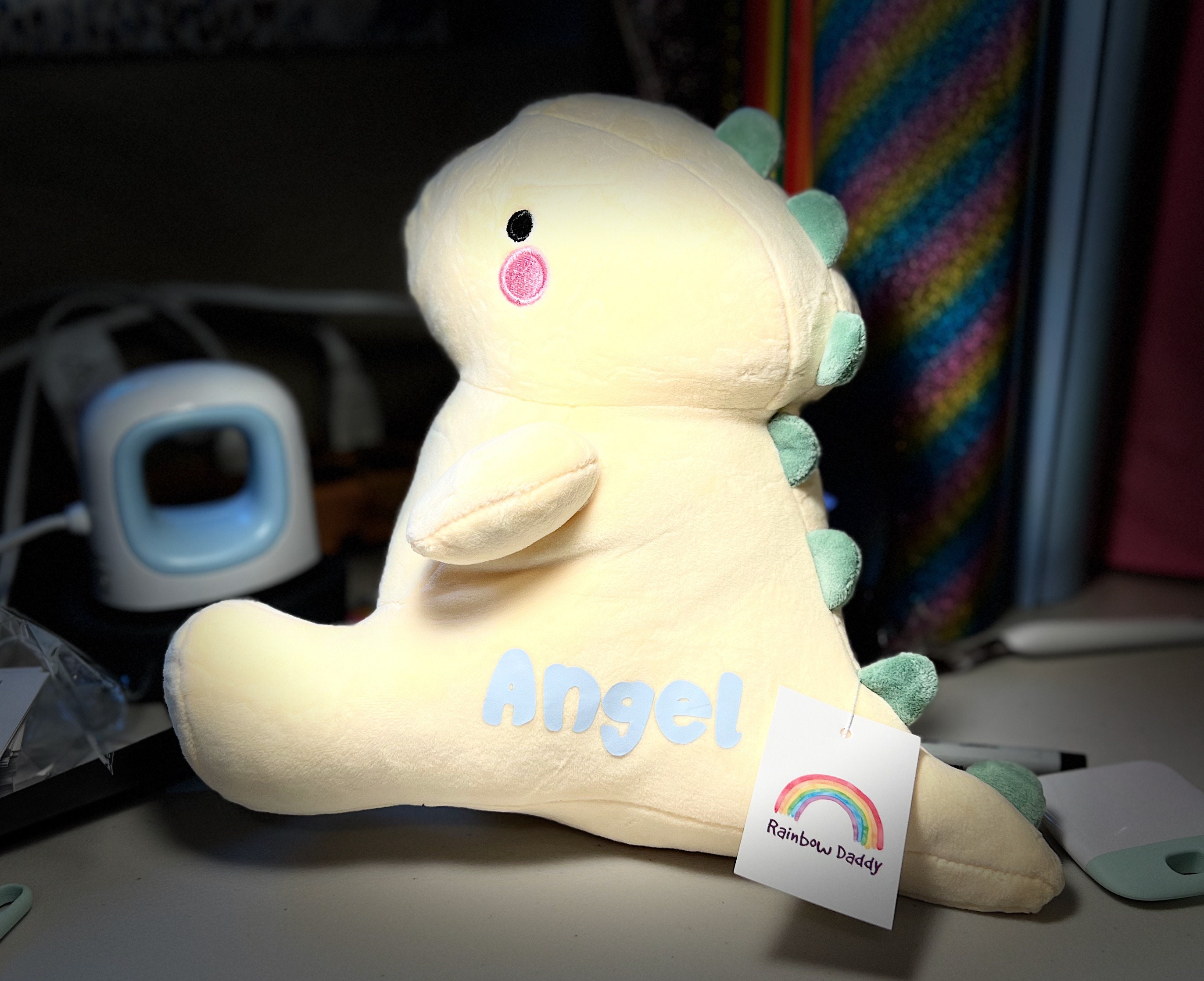 Yellow Personalized Dinosaur Plush With Bonus Gift, Dinosaur Stuffed ...