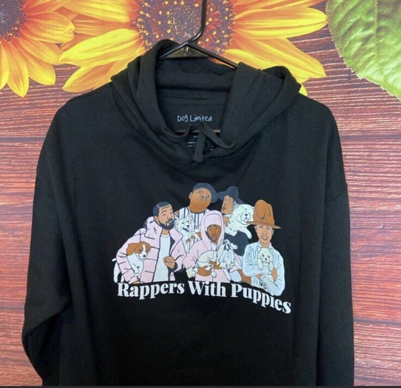 Dogs Limited Rappers With Puppies Hip Hop Black Hoodie - Etsy