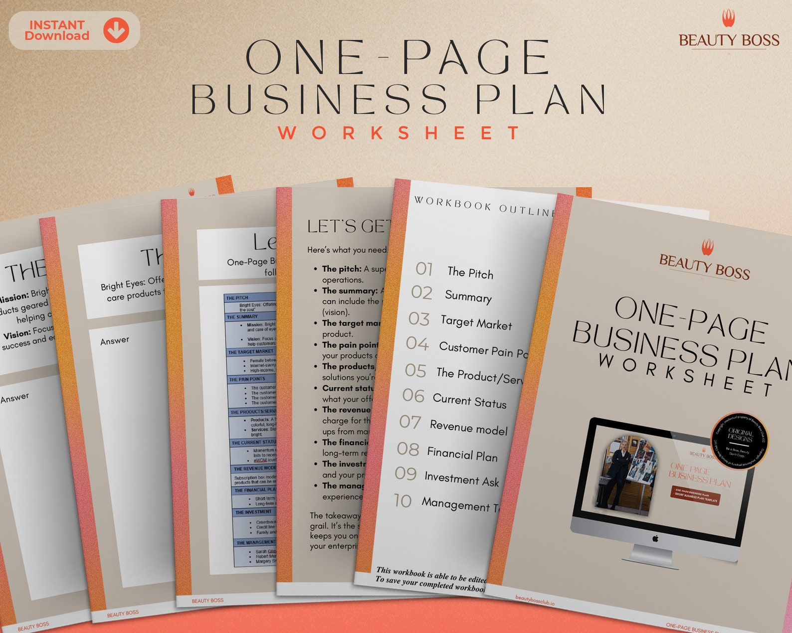 One Page Business Plan Templates for Startup, New Business Plan, Slide ...