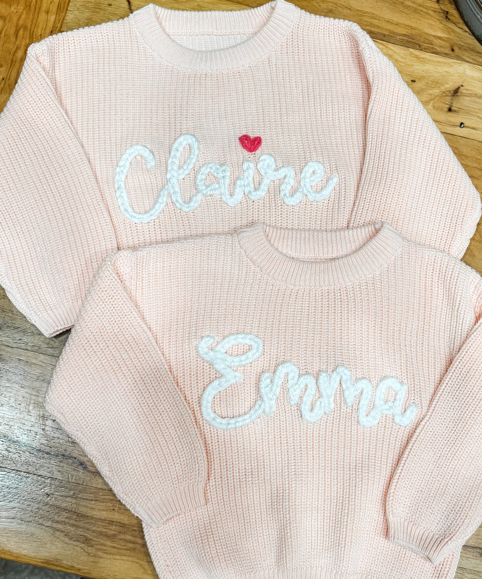 CUSTOM NAME Chunky Knits | Customize | Hand Embroidered | Chain Stitch ...