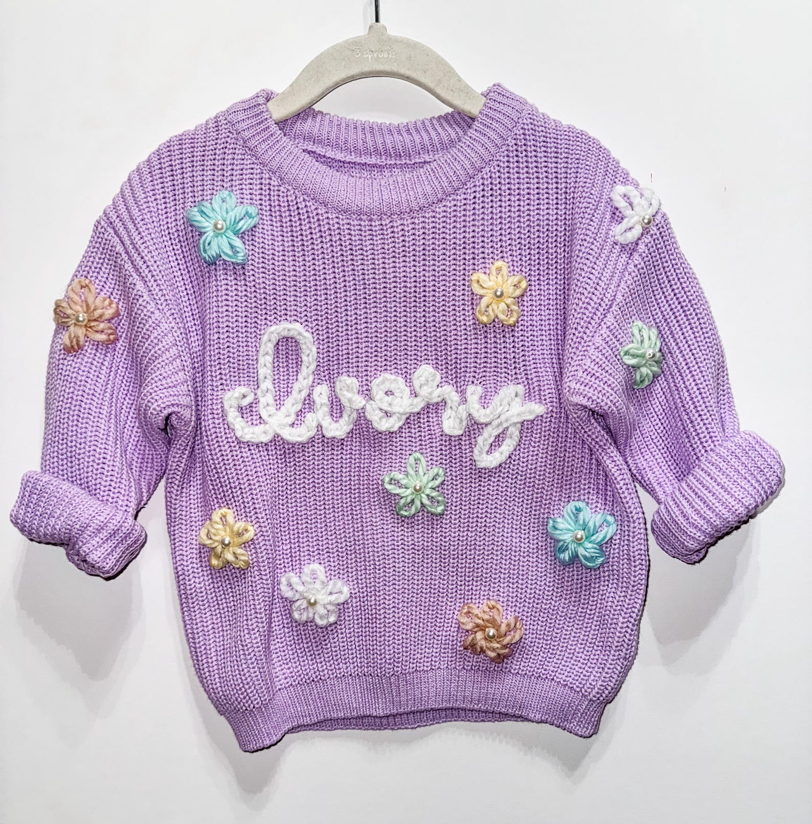 CUSTOM NAME Chunky Knits | Customize | Hand Embroidered | Chain Stitch ...