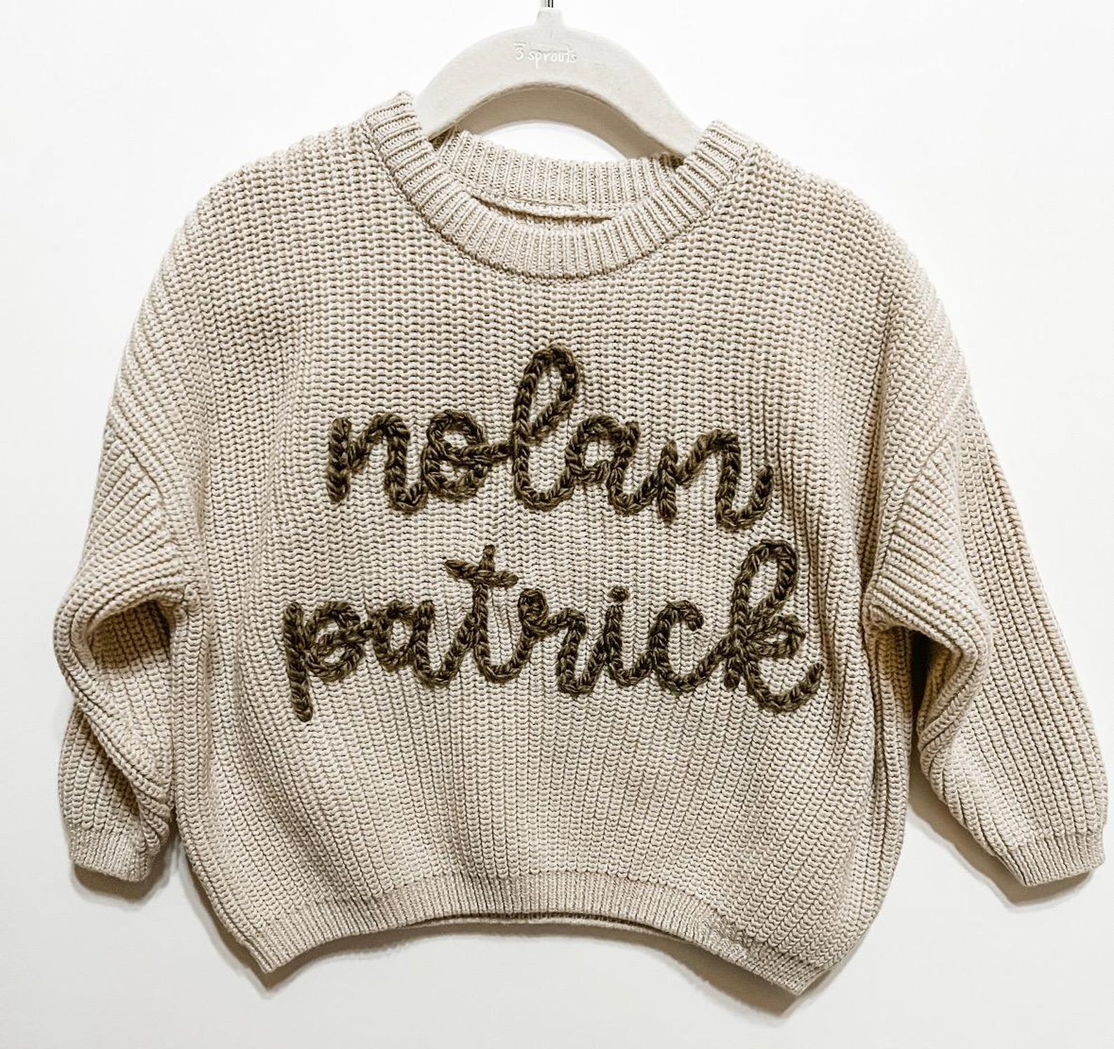 CUSTOM NAME Chunky Knits | Customize | Hand Embroidered | Chain Stitch ...