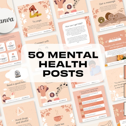 Therapy Instagram Post Templates Mental Health Canva - Etsy