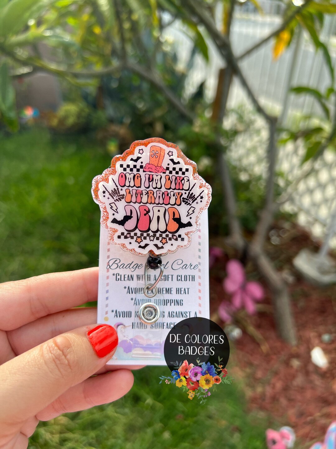 Omgim Like Literally Dead Badge Reels Nurse Badge Holder - Etsy