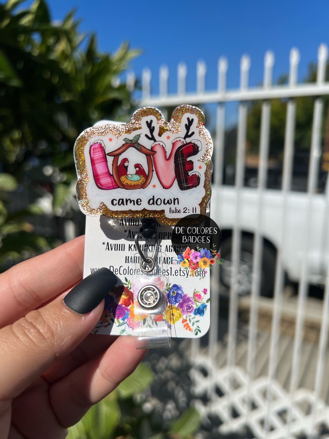 Love Came Down Luke 2.11 Badge, Christian Christmas Badge, Baby Jesus ...