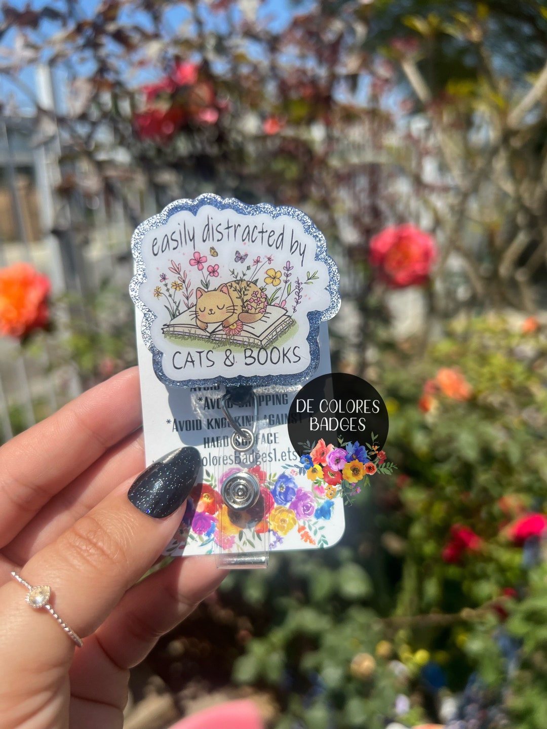Easily Distracted by Books and Cats Badge Book Badge Reading - Etsy