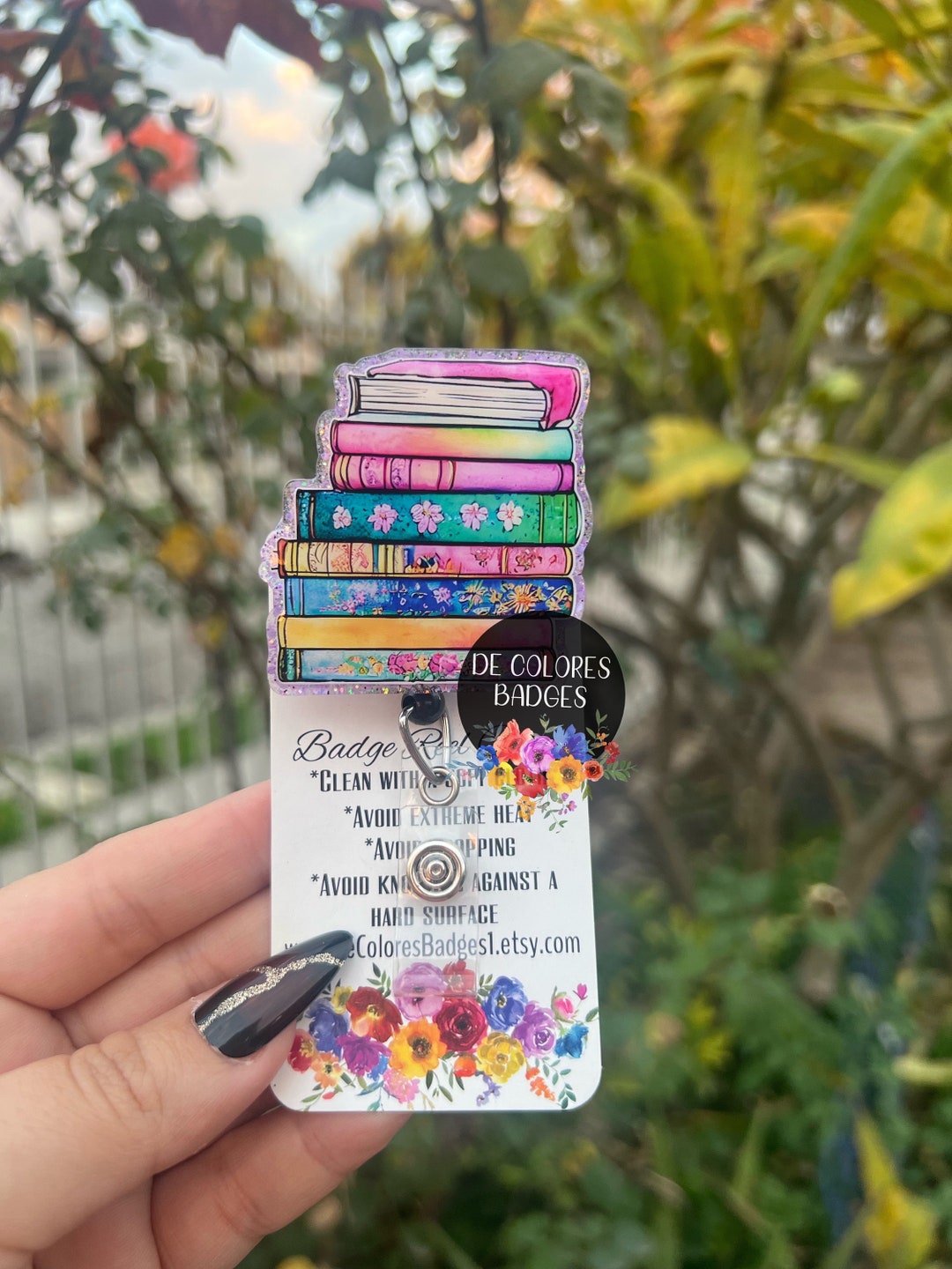 Stacked Books Badge, Reading Adventures, Just a Girl Who Loves Books ...