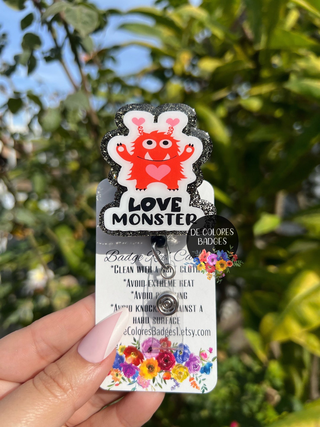 Love Monster Badge Reel, Valentine Badge Clip, Nurse Badge Holder ...