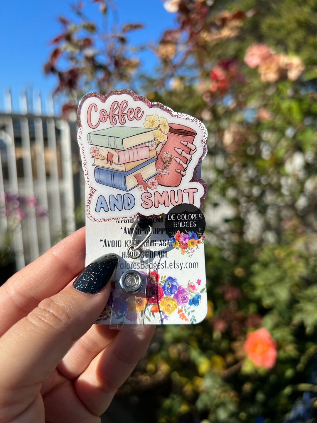 Coffee and Smut Badge, Spicy Book Badge, Reading Badge, Book Lover ...