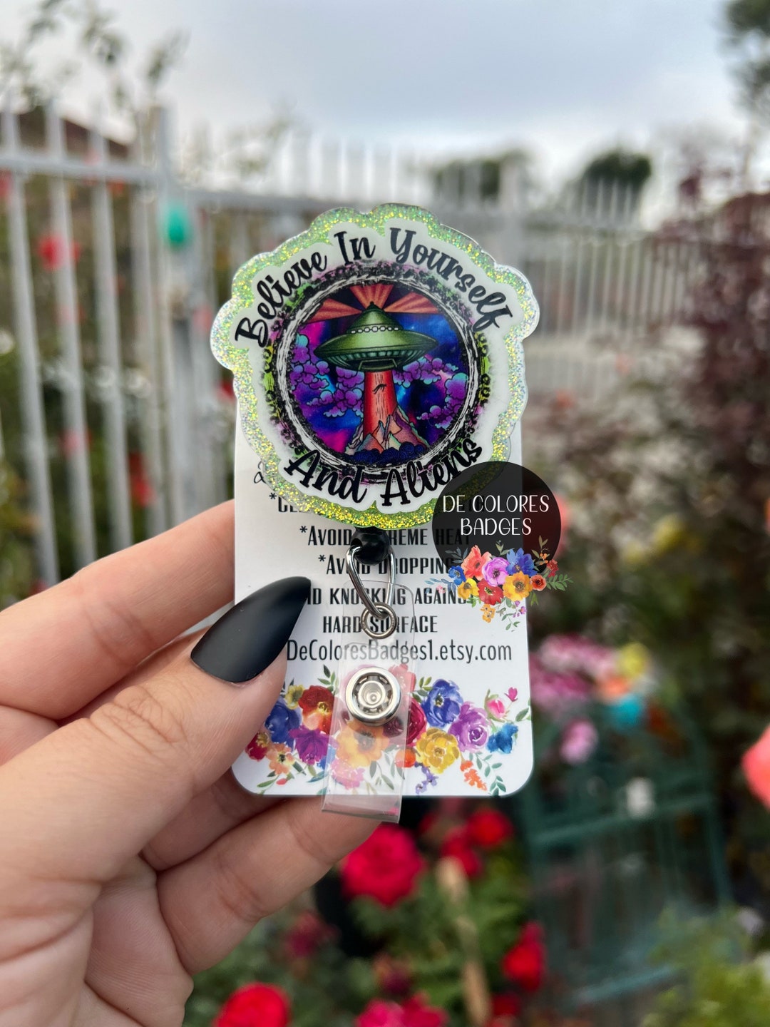 UFO Hippie Badge Alien Badge Space Badge Believe in - Etsy