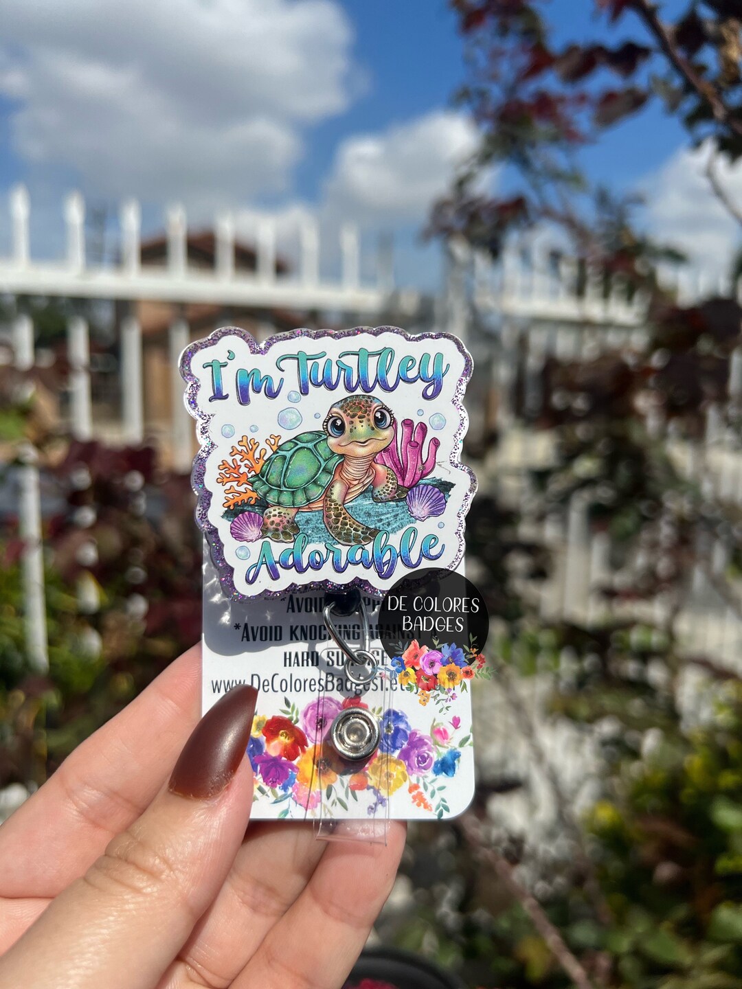 Im Turtley Adorable, Sea Turtle Badge Reel, Summer Badge Reel, Beach ...