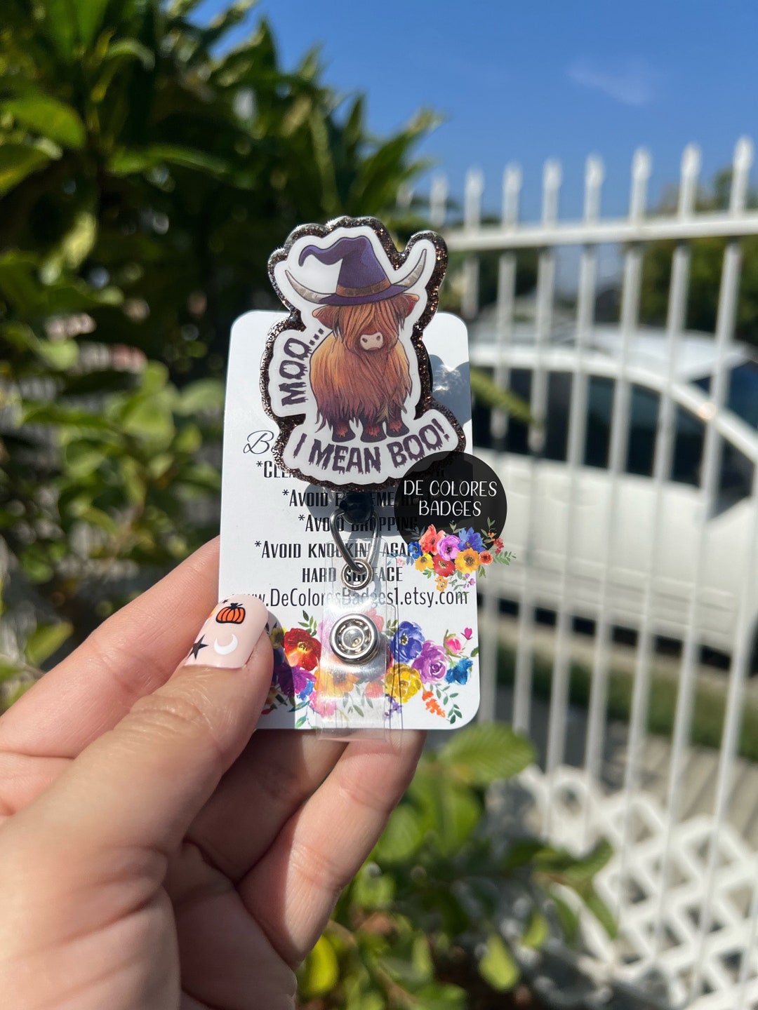 Moo... I Mean Boo Badge Highland Cow Badge Halloween Cow - Etsy