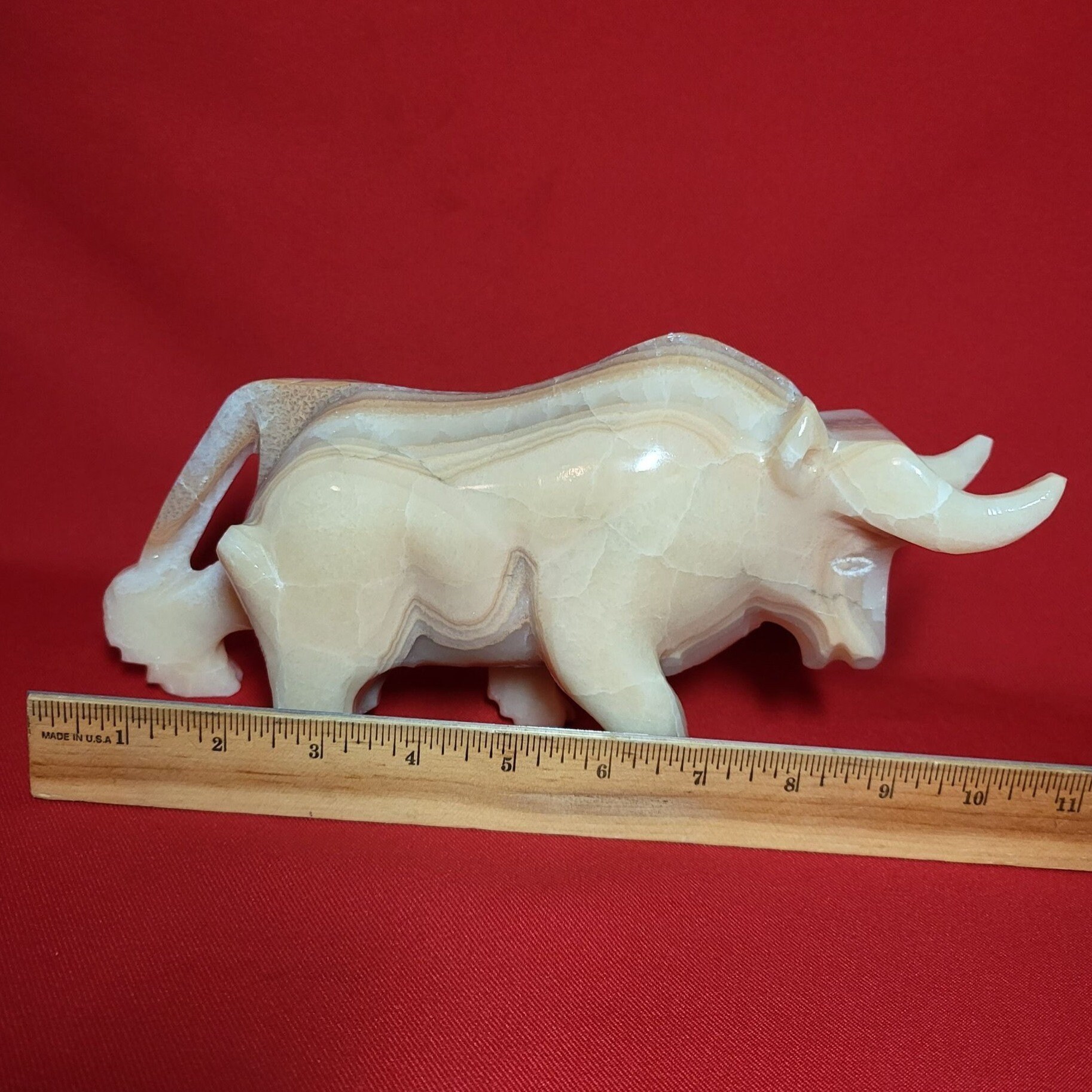 Vintage Onyx Carved Bull Statue Ox Sculpture Stone Figurine - Etsy