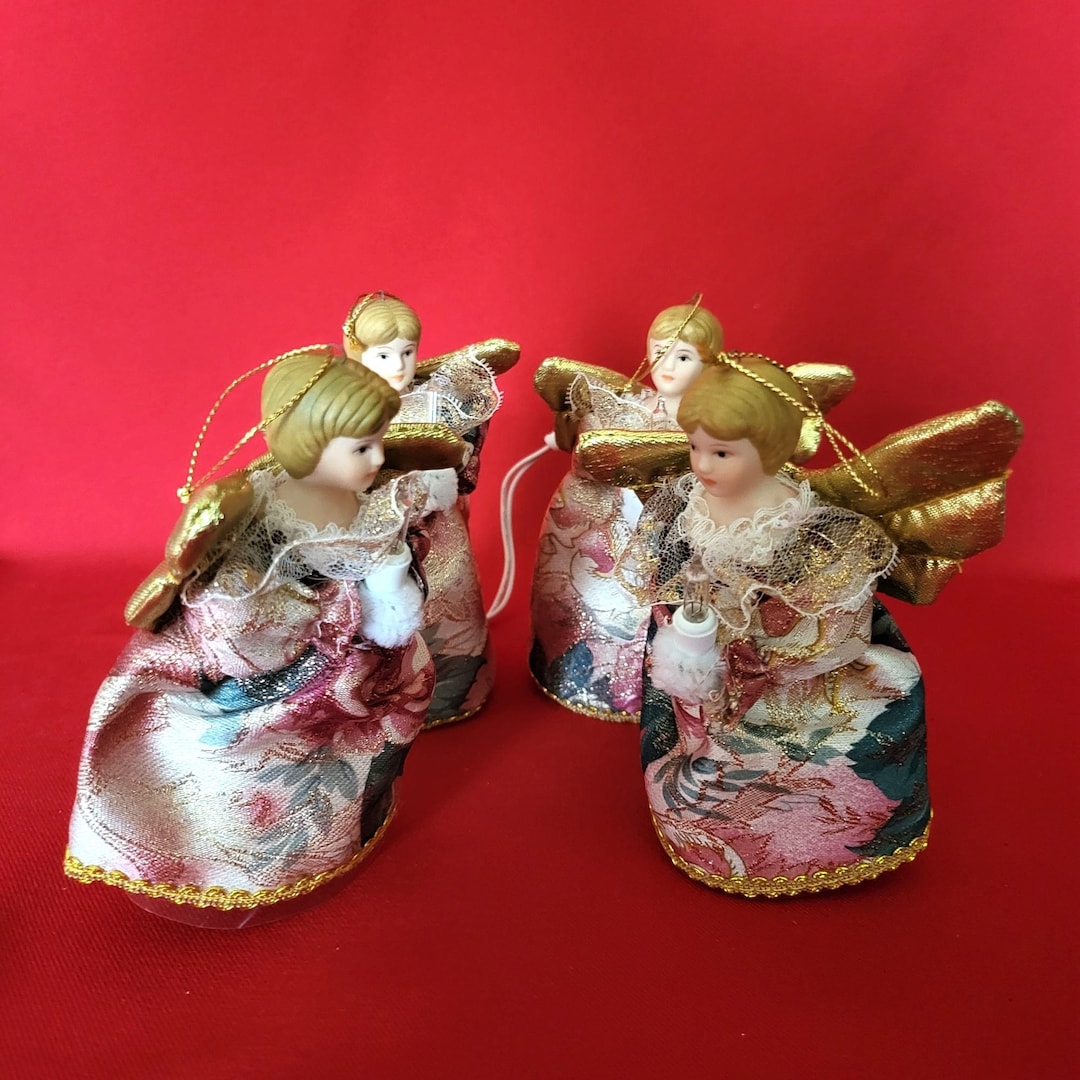 Christmas Porcelain Angel Ornament Set of 4 - Etsy