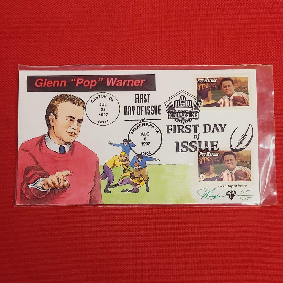 First Day of Issue Legendary Football Coach Glenn Scobey Pop Warner ...