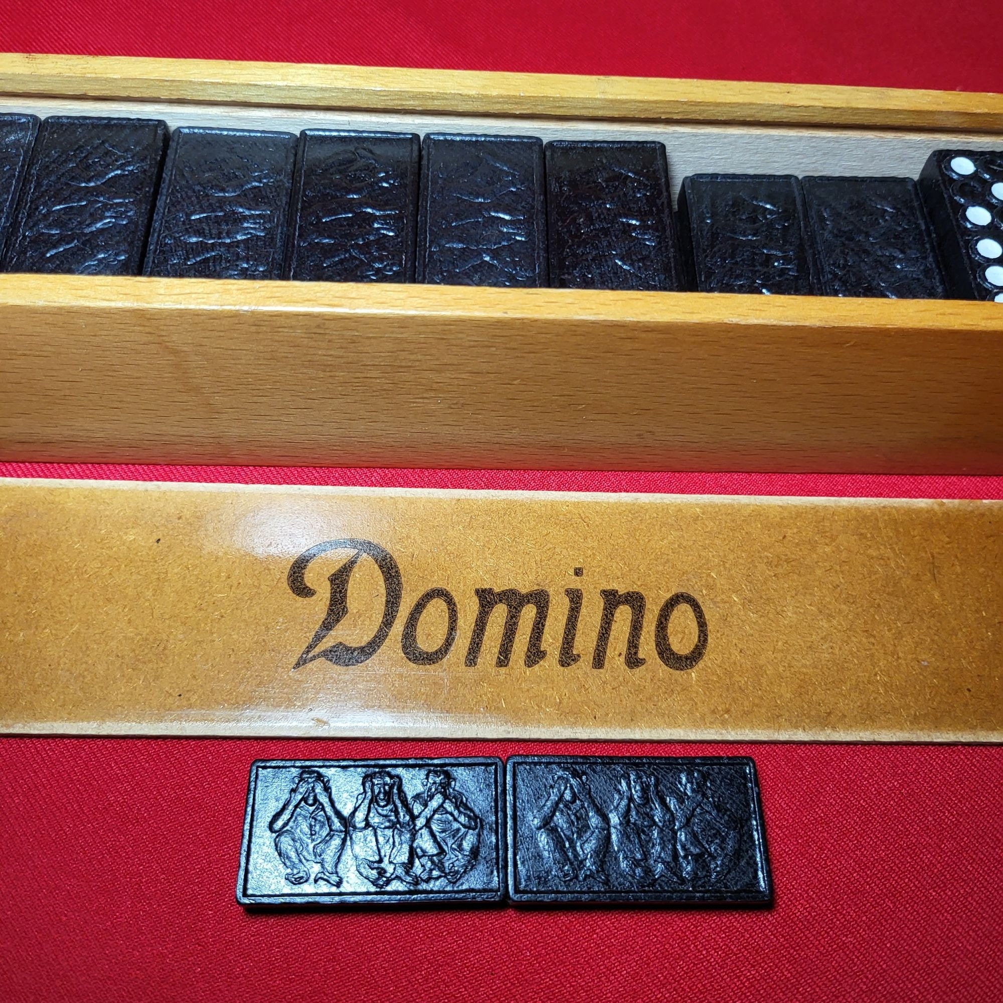 Vintage Set of 55 Dominoes Chinese 3 Monkey Pattern in Wooden - Etsy
