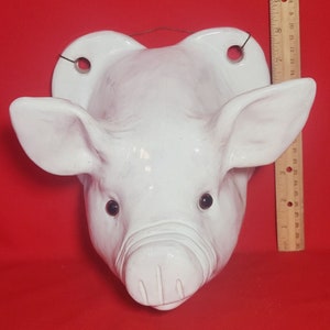 Vintage Pig Head Large Ceramic Hanging Wall Decor - Etsy