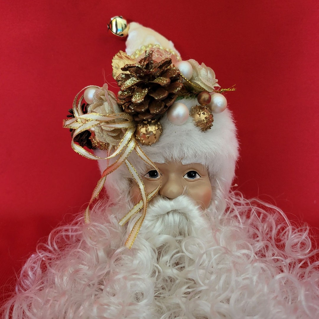 Vintage Santa With Beard Christmas Shelf Decor 12" - Etsy